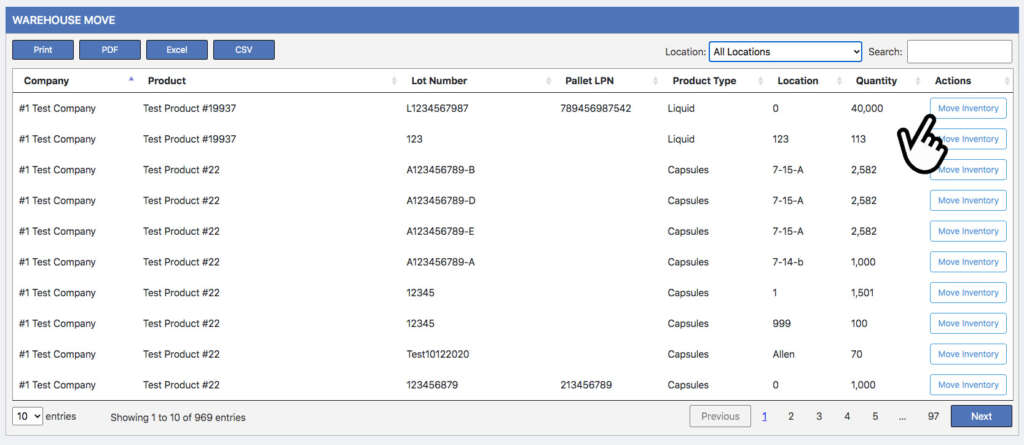 Warehouse Move - Equitable Software