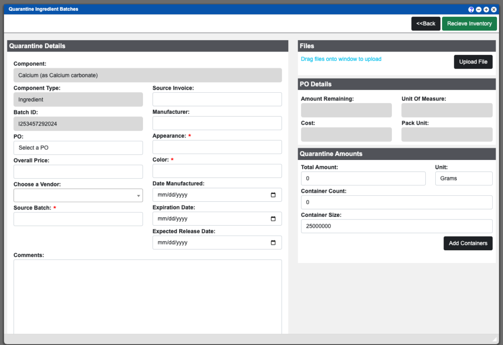 Quarantine Inventory - Equitable Software