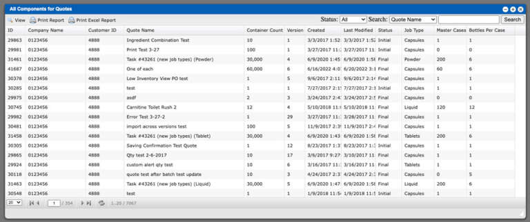 All Components Quote Report | Learn How To Use Virtual Office