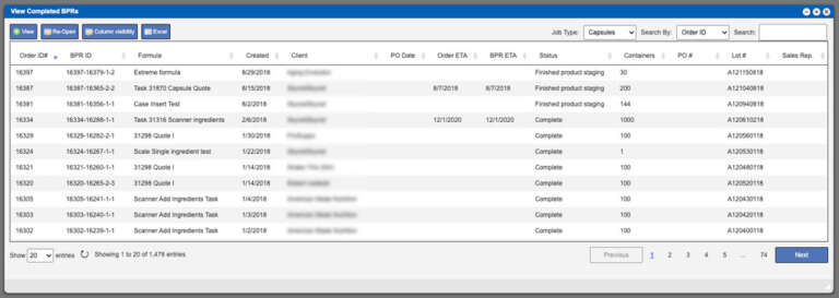 View Completed BPRs - Equitable Software