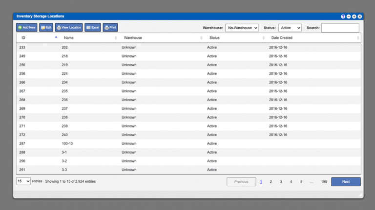 Storage Locations - Supplement ERP Help